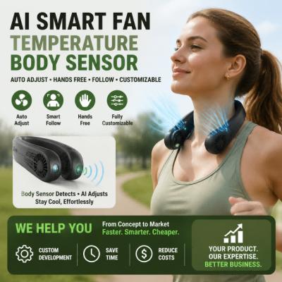 China AI Smart ODM Fan development Temperature Body Sensor Auto Adjust Hands Free Follow Customizable Consumer Electronics for sale