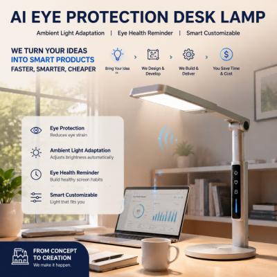 China AI Eye Protection Desk Lamp Ambient Light Adaptation Eye Health Reminder Smart Customizable for sale