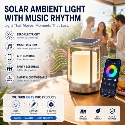 China Solar Ambient Light Music Rhythm APP Control Party Essential Zero Electricity Smart Customizable for sale