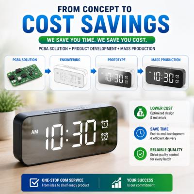 China Custom RGB Digital Alarm Clock ODM Solution – LED Mirror Display, Dual Alarm, Adjustable Brightness & Cost-Optimized Design for sale