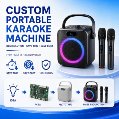 China Custom Portable Karaoke Machine ODM Solution – Bluetooth Speaker, Wireless Microphones for sale