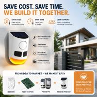 China Solar Powered Motion Sensor Alarm Light 129dB Siren 6 LED Strobe Custom ODM Solution for sale