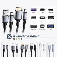 China Custom USB HDMI Type-C Cables Reinforced Connector Fast Charging 4K Video Data Transmission ODM Design Support for sale