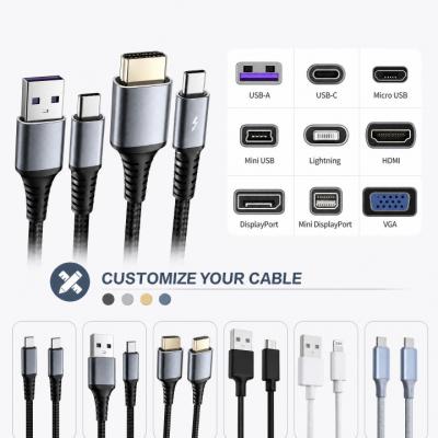 China Custom USB HDMI Type-C Cables Reinforced Connector Fast Charging 4K Video Data Transmission ODM Design Support for sale