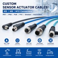 China Custom Sensor Actuator Cables M5 M8 M12 Connectors IP67 IP68 PUR PVC Shielded Overmolded for sale