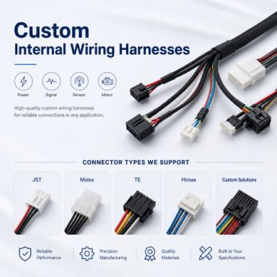 China Custom Internal Wiring Harnesses JST Molex TE Hirose Power Signal Sensor Motor Connectors for sale