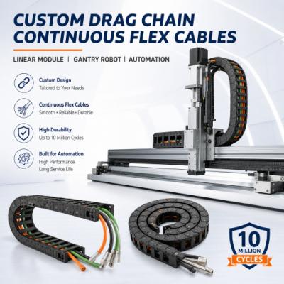 China Custom Drag Chain Continuous Flex Cables Linear Module Gantry Robot Automation 10 Million Cycles for sale
