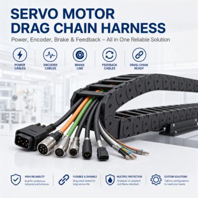 China Custom Servo Motor Power Encoder Cables Brake Line Feedback Combined Drag Chain Harness for sale