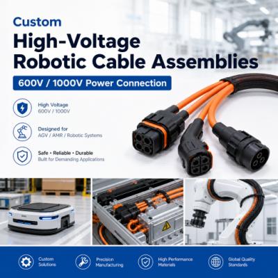 China Custom High-Voltage Robotic Cable Assemblies 600V 1000V Power Connection AGV AMR Battery Equipment for sale