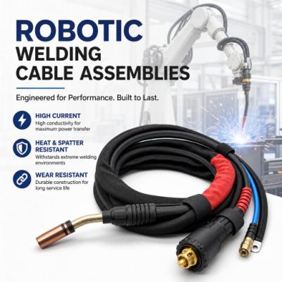 China Custom Robotic Welding Cable Assemblies High Current Heat Spatter Wear Resistant for sale