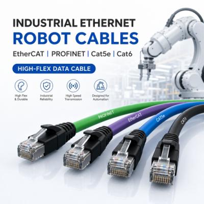 China Custom Industrial Ethernet Robot Cables EtherCAT PROFINET Cat5e Cat6 High-Flex Data Cable for sale