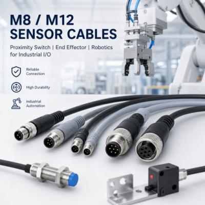 China Custom M8 M12 Sensor Cables Proximity Switch End Effector Robotics for Industrial IO for sale