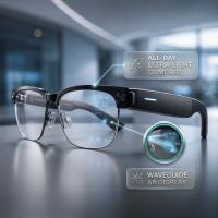 China AI Smart Glasses ODM Solution Real-Time Offline Translation Voice Control with Waveguide Display 10 Hour for sale
