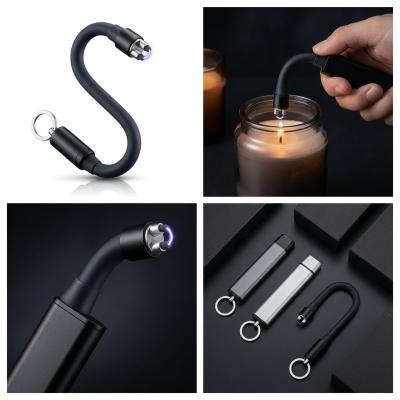 China Custom Gooseneck Type-C Electric Lighter ODM Solution 360 Degree Bendable Neck Windproof Arc Ignition Auto Shut-Off for sale