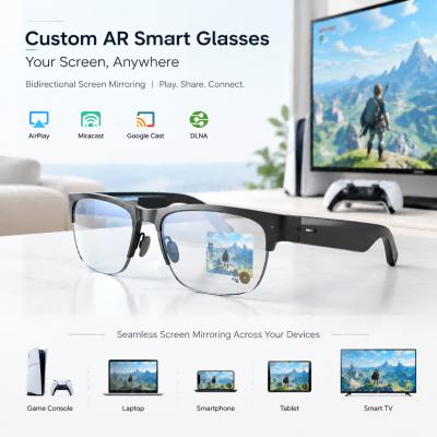 China Custom AR Smart Glasses ODM Bidirectional Screen Mirroring AirPlay Miracast Google Cast DLNA for Console Gaming for sale