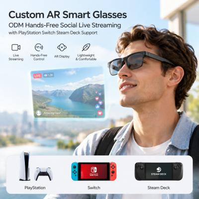 China Custom AR Smart Glasses ODM Hands-Free Social Live Streaming with PlayStation Switch Steam Deck Support for sale