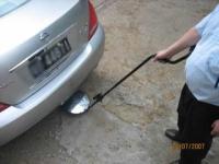China Adjustable Vehicle Inspection 30cm Convex Mirror With Flashlight for sale