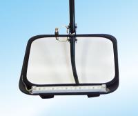 China 9 led light Vehicle Inspection Mirror with three wheel and 140cm Rod 30cm Convex mirror for sale