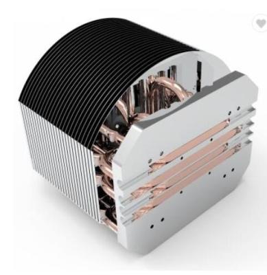 China Telecom Zipper Fin Brushed Copper Pipe Heat Sink 50g-1000g ROHS Certificated for sale