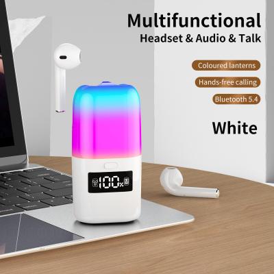 China 2-in-1 TWS Earphone Bluetooth Speaker with 7-Color LED Display 500mAH Battery 30-Day Standby for sale