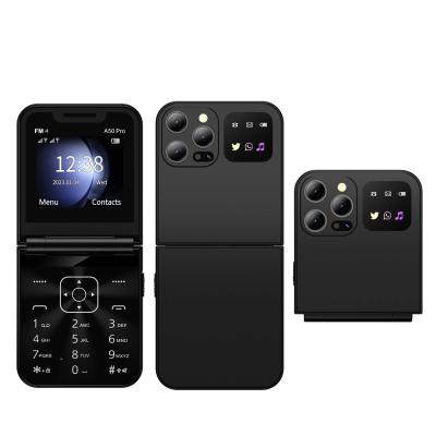 China A50 Pro Flip Mobile Phone Dual SIM 2.4 inch 2G GSM Speed Dial Call Recording Torch for sale