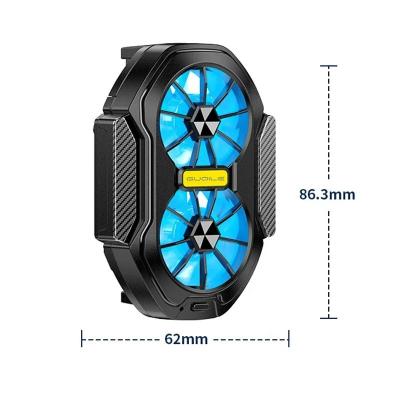 China Dual Fan Mobile Phone Cooler with 600mAh Battery - 62-92mm Phone Compatibility and Adjustable Speed Settings for sale