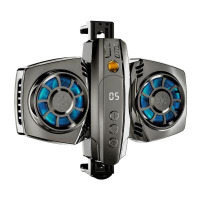 China K4 Semiconductor Phone Cooler with Temperature Display Dual Fans 5V2A 68-88mm for sale