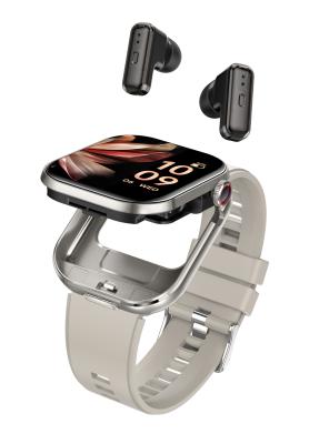 China 2.02 Inch Smart Watch with Bluetooth Earbuds 300mAh Battery IP67 Waterproof Fitness Tracker Heart Rate Monitor for sale