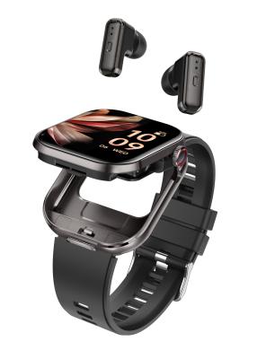 China T99 TWS Smart Watch 2-in-1 Bluetooth Earphones 2.02 Inch TFT Square Screen IP67 Waterproof Smartwatch for sale
