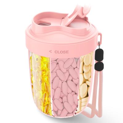 China Polyethylene Portable Pill Organizer 1-Piece Food Contact Safe in Black Beige Pink Colors for sale