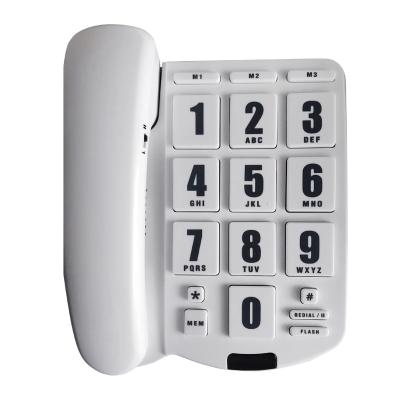 China PK3000 Big Button Landline Phone with Amplified Sound and Memory Dial - 380g ABS Construction for Seniors for sale