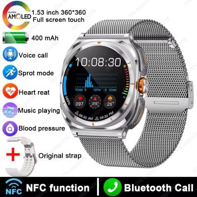 China TWS Smart Watch GT98 Alloy PC IP67 Waterproof 1.53 Inch Touch Screen 400mAh Battery for sale