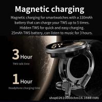 China 2 in 1 Smart Watch with Wireless Earbuds 1.85 Inch IPS Screen G Sensor T100 for sale
