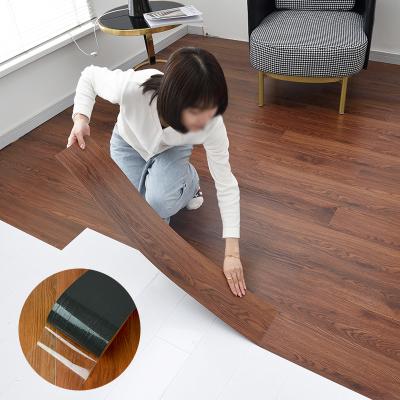 China 1.5mm Thickness 152.4*914.4mm Size Wood Design Self Adhesive PVC Vinyl Flooring for Indoor Use for sale