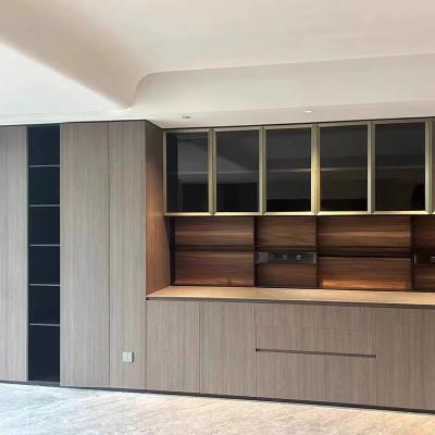 China Waterproof Soundproof PVC Wall Panel and Woodgrain Vinyl Film in 1220*2440*5mm for Modern Interior Decor for sale