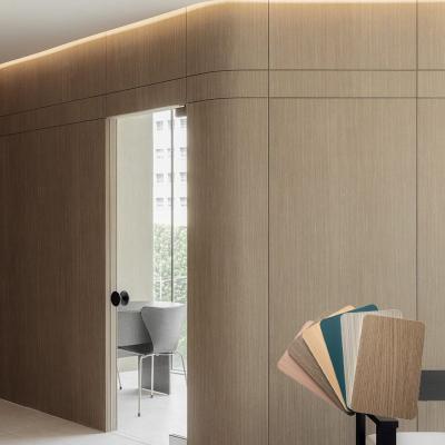 China Customize Size Texture Bamboo Charcoal Veneer Sheet Wooden Carbon Crystal Fiber Wood Wall Panel for Home Hotel Wall Wood Veneer for sale