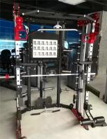 China Commercial Multi-Function Smith Machine 2200x2000x2300mm Steel Frame Squat Rack Bench Press Cable Crossover for sale