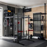 China Home Gym Weight Bench with Barbell Half Squat Rack 20kg Q235 Steel for sale