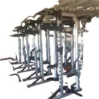 China Multifunctional Strength Training Equipment Half Cage Bench Press Smith Machine Power Rack with Dumbbell Back Extension Function for sale