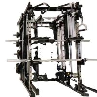 China Commercial All-in-One Home Gym Fitness Rack Multi-Functional Smith Station Steel Strength Training Machine 200kg Capacity for sale