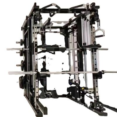 China Commercial All-in-One Home Gym Fitness Rack Multi-Functional Smith Station Steel Strength Training Machine 200kg Capacity for sale