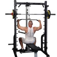 China All in One Home Gym Power Rack with Pull Up Bar and Weight Bumper Plates 1370x1970x2200mm 128kg for sale