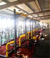 China All in One Home Gym Power Rack with Pull Up Bar and Weight Bumper Plates 1370x1970x2200mm 128kg for sale