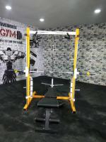 China All in One Home Gym Power Rack with Pull Up Bar and Weight Bumper Plates 1370x1970x2200mm 128kg for sale