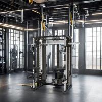 China Commercial All-In-One Home Gym Fitness Rack Multi-Functional Steel Smith Machine 150kg Capacity for Strength Training for sale