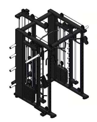 China Commercial All-In-One Smith Machine Multi-Functional Strength Training Station 520kg 80kg Weight Stack for sale