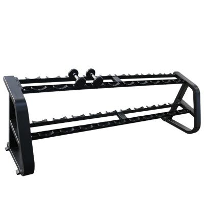 China Commercial Double Layer Dumbbell Rack 2.3x0.9x0.9m Steel Storage with TIG Welding for Fitness Centers for sale