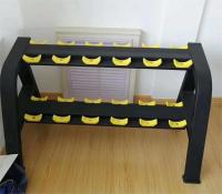 China Commercial Double Layer Dumbbell Rack 2.3x0.9x0.9m Steel Storage with TIG Welding for Fitness Centers for sale