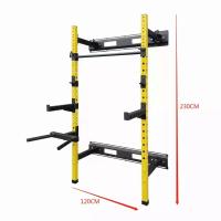 China Wall Mount Foldable Squat Rack 2319x1440x1069mm 230kg Home Gym Fitness Equipment for sale