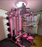 China Commercial All-In-One Home Gym Fitness Rack Multi-Functional Steel Smith Machine 150kg Weight Capacity for Strength Training for sale